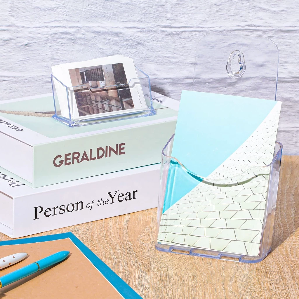 A6 Acrylic Transparent Brochure Holder Wall Mount Flyer Magazine ...
