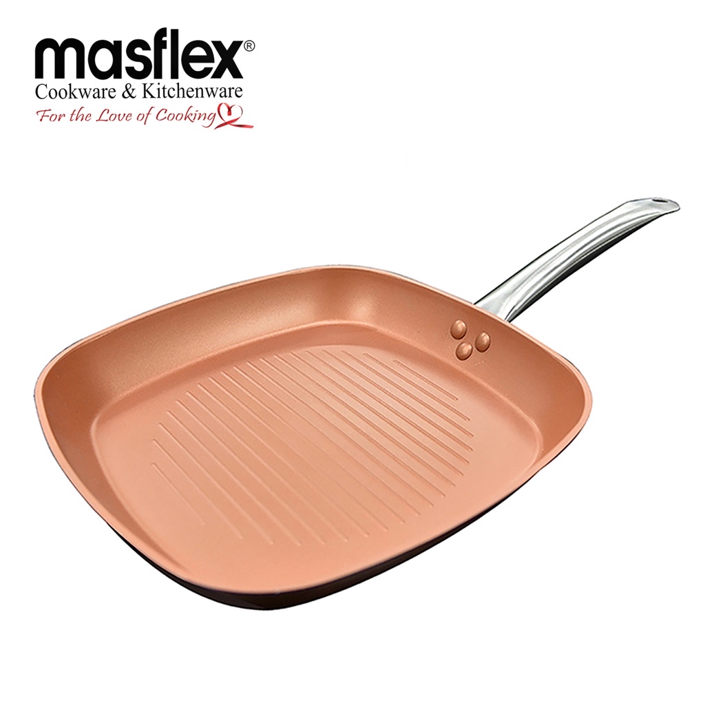 Masflex Original 28 cm Copper Forged Induction Non-Stick Square Grill ...