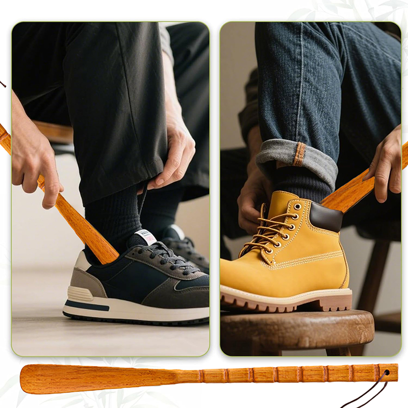 Wooden Long Shoe Horn Portable Lazy Shoe Helper Spoons Hanging Put on ...