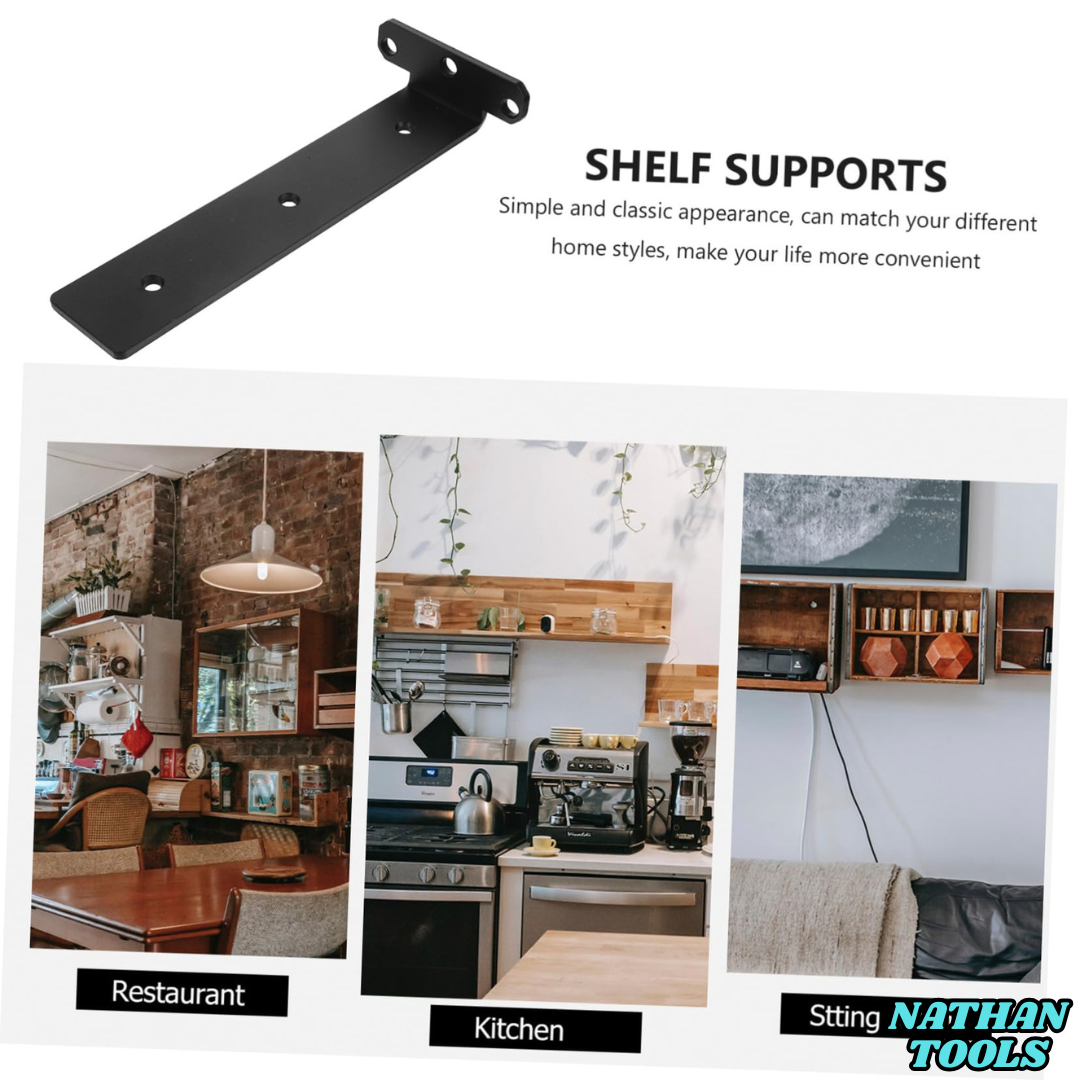 1pc Black Steel Heavy Duty Concealed Floating Wall Bracket Front and ...