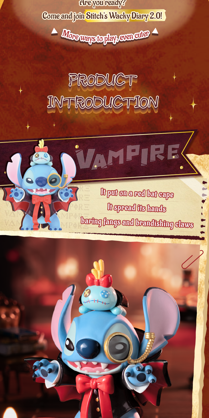 MINISO TOP TOY Disney Stitch's Wacky Diary 2.0 Series Blind Box Set ...