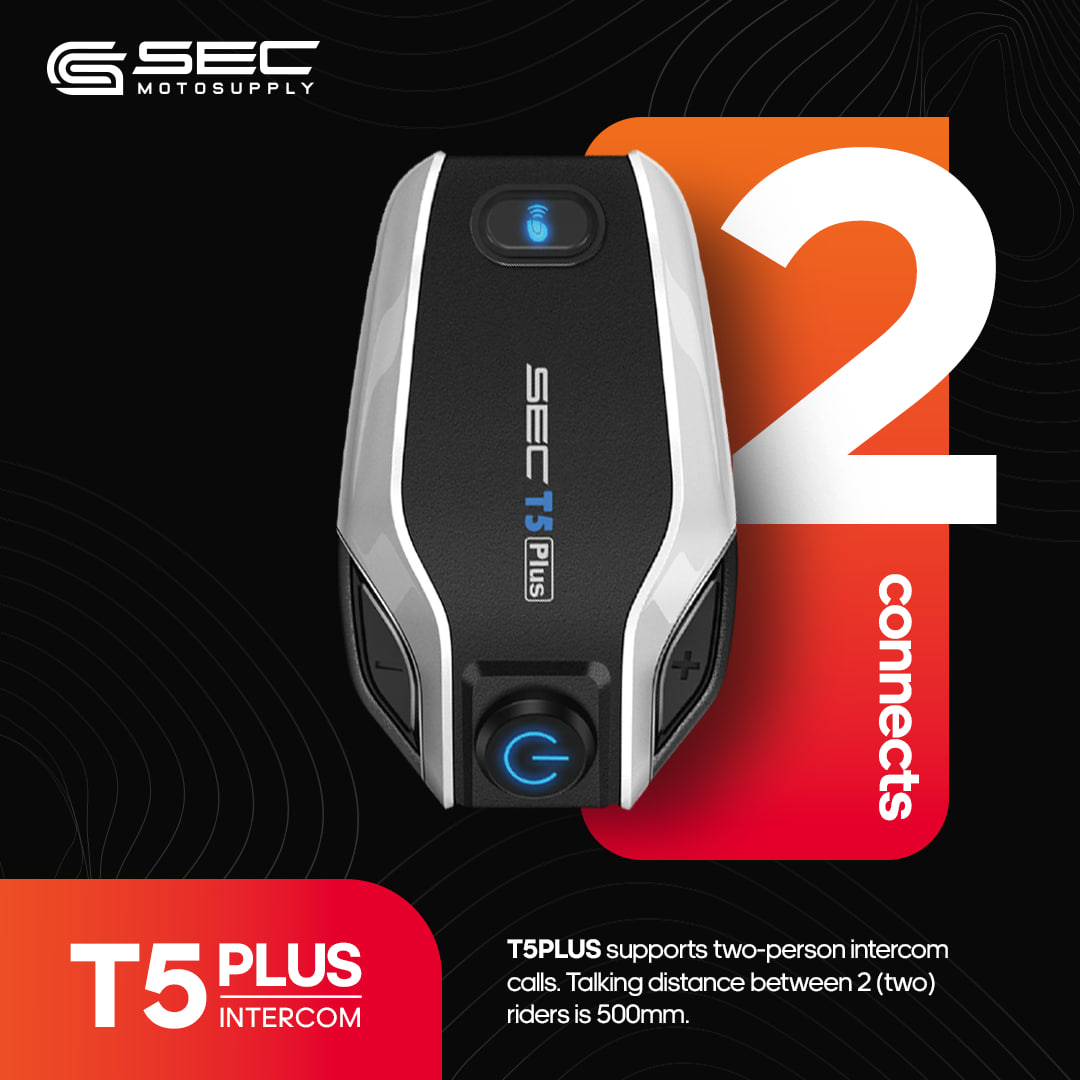 Sec Intercom For Helmet Bluetooth T5 Plus Bluetooth Intercom T-Nicer ...