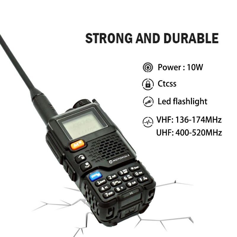 Motorola X6 two way radio Walkie talkie long range 15KM High-Power 10W ...