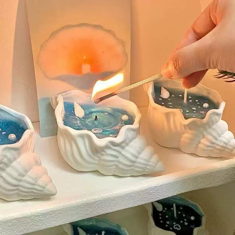 SJW Conch scented candle Diverse marine-style jelly wax creative ...
