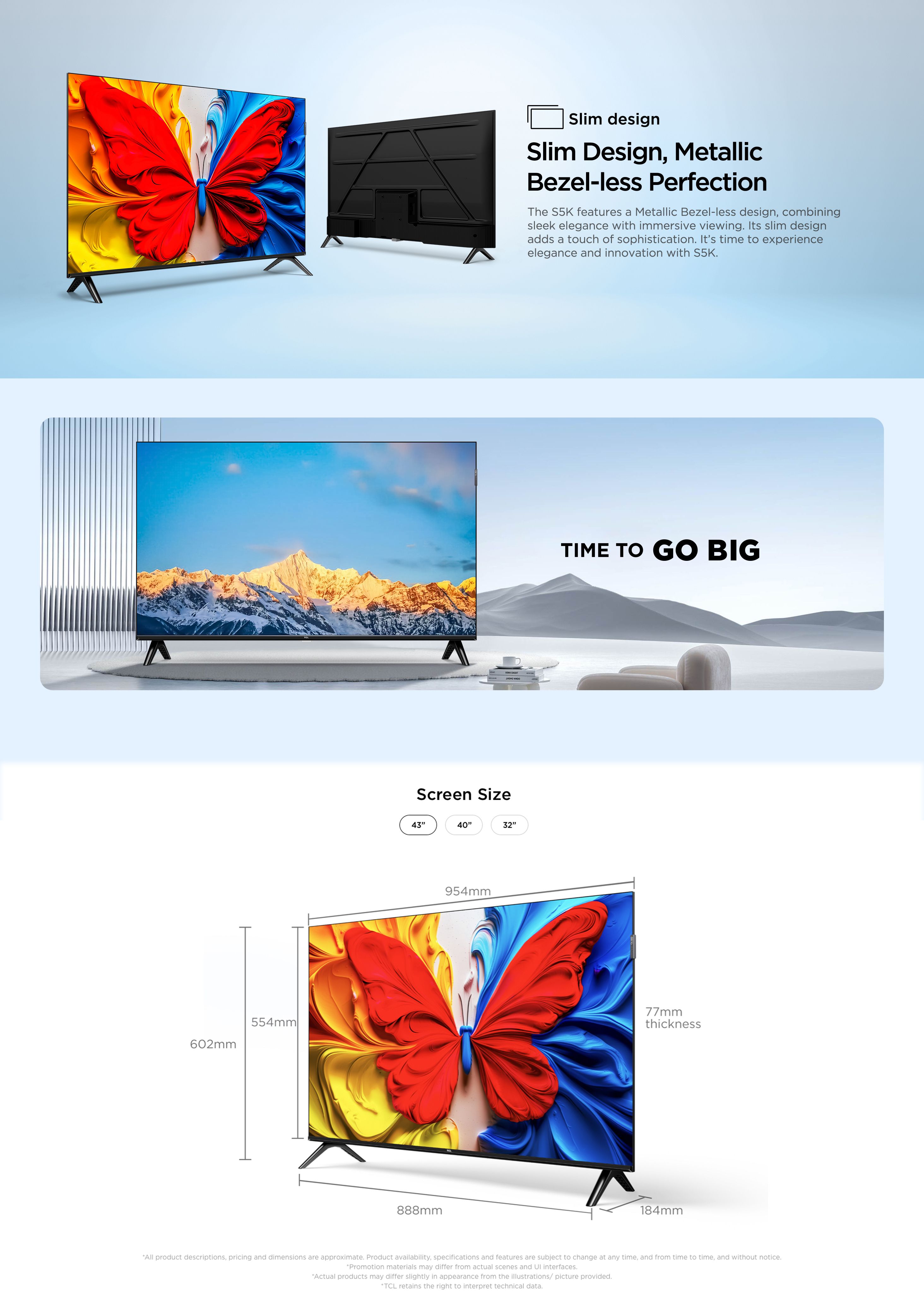 TCL QLED TV 43S5K - 43 Inch Google TV - Full HD, HDR10, Dolby Audio ...