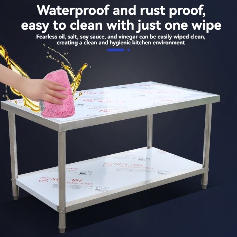 CTTC kitchen table 304 Stainless steel 2-layer work table console table ...