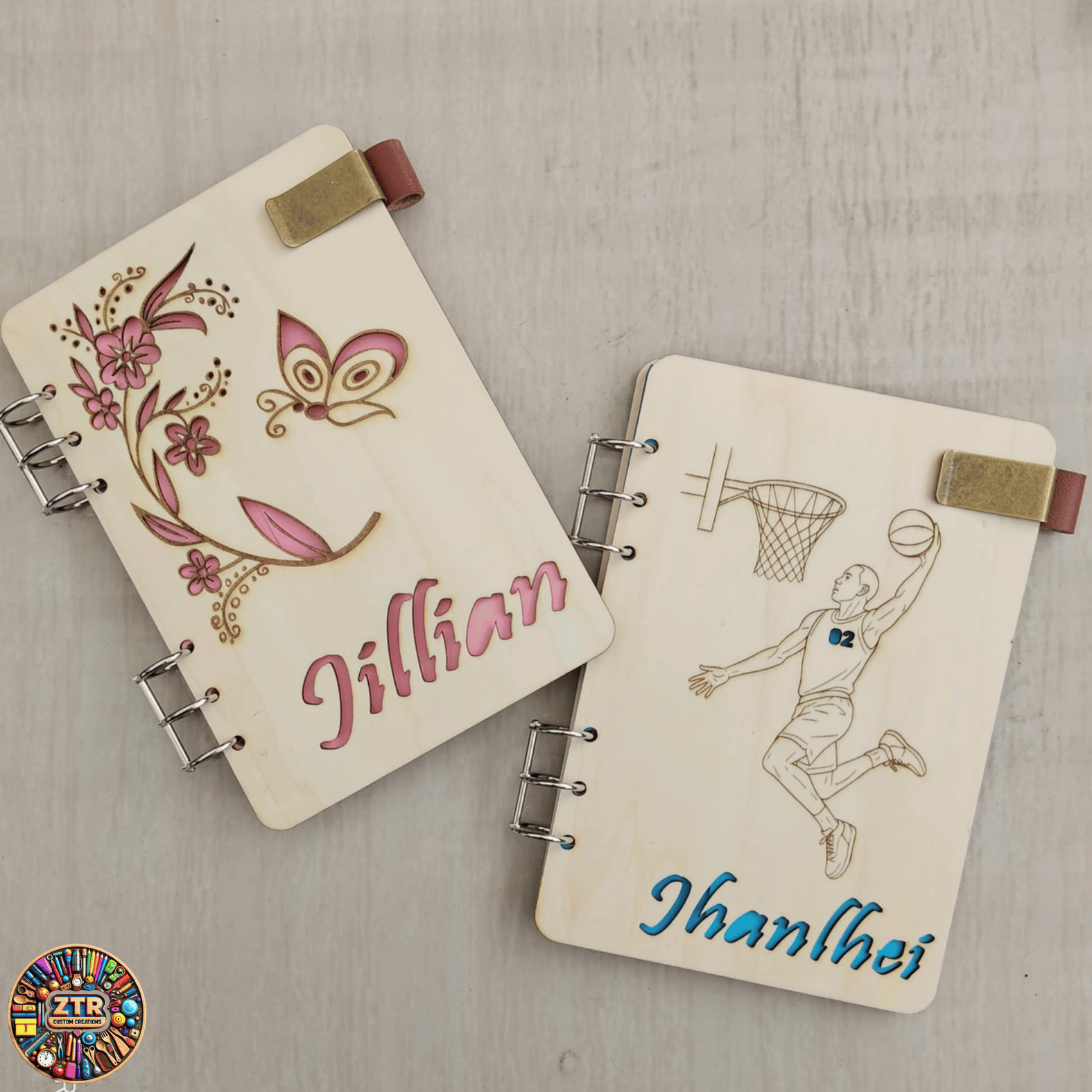 Customizable Refillable A5 Wooden Notebook with Detachable Pen Holder ...