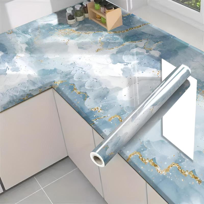 5M×40cm marble kitchen oil-proof sticker waterproof high temperature ...