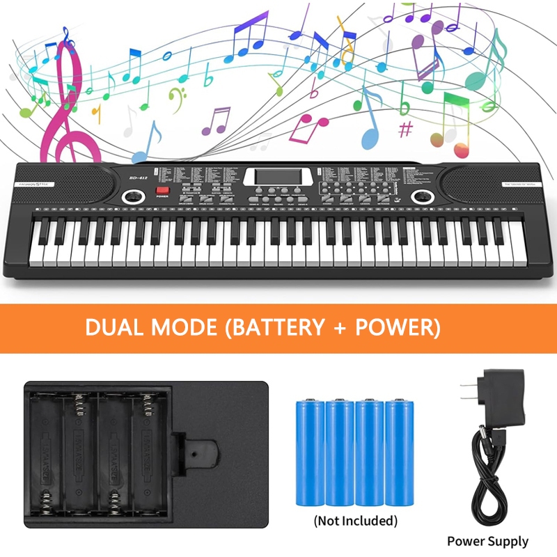 Electric Keyboard 61 Keys Electric Piano Keyboard Set Portable for ...