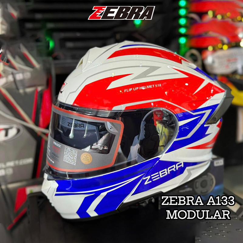 ZEBRA A113 RITZY Modular Helmet Full Face Dual Visor for Motorcycle ...