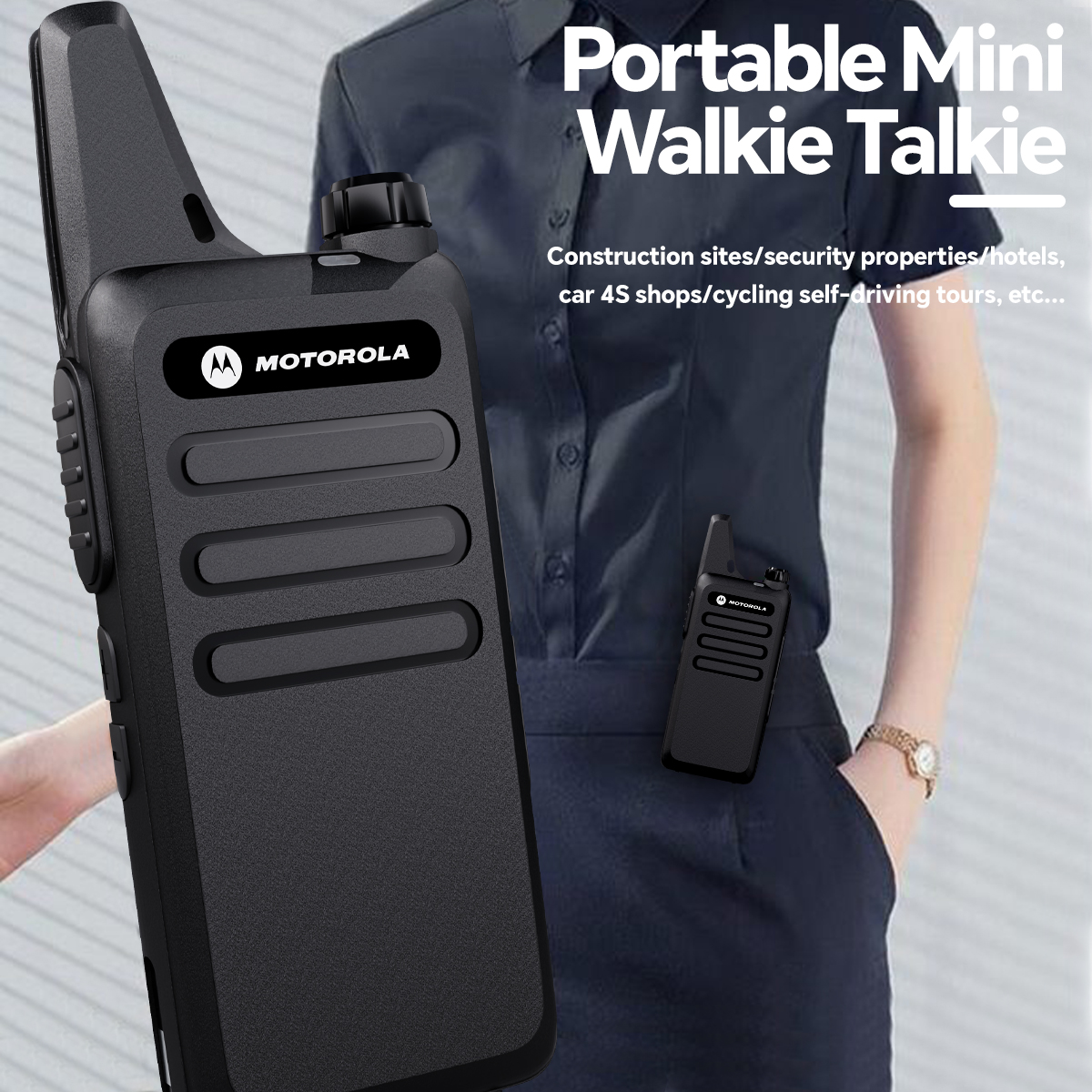Motorola C1 Mini Two Way Radio Walkie Talkie Long Range 10KM Outdoor 5W ...
