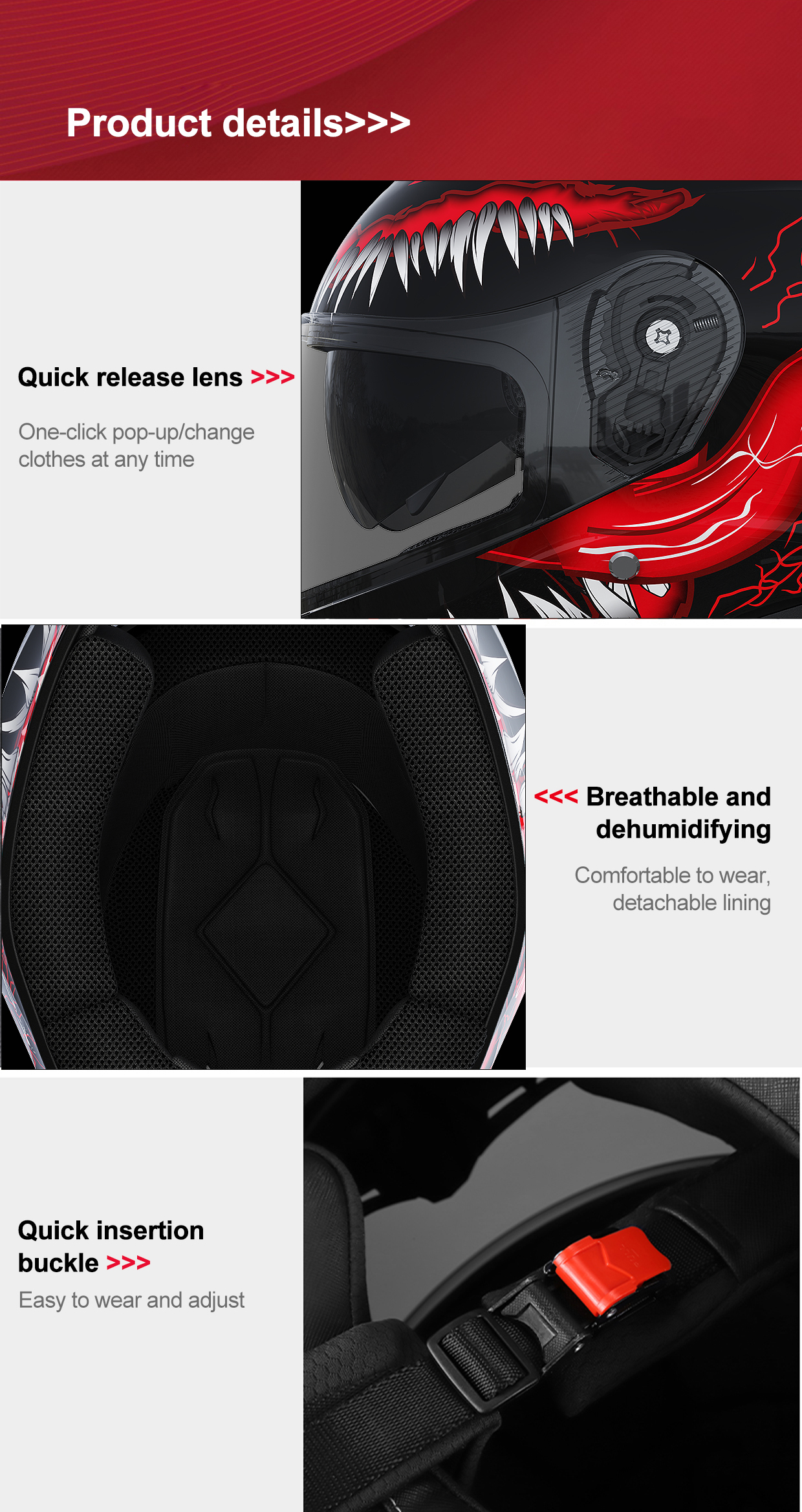 AKA902 Full Face Venom Series Dual Lens Motorcycle Helmet with ICC ...