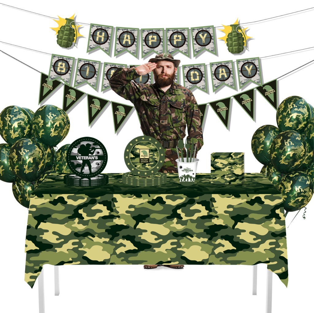 Military Theme Army Party Decorations for Boys Camouflage Balloons ...