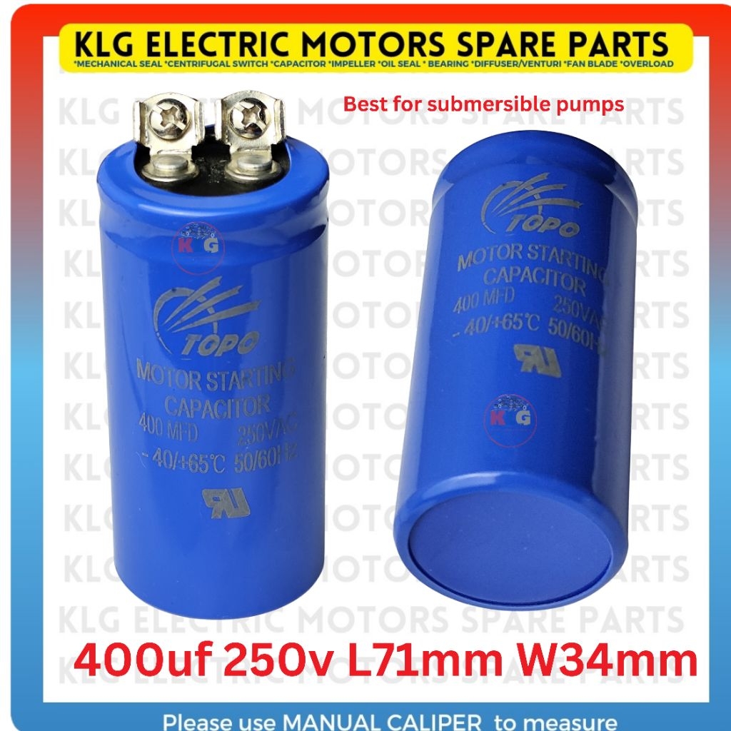 Topo starting capacitor 400uf 250v super small | klg water pump parts ...