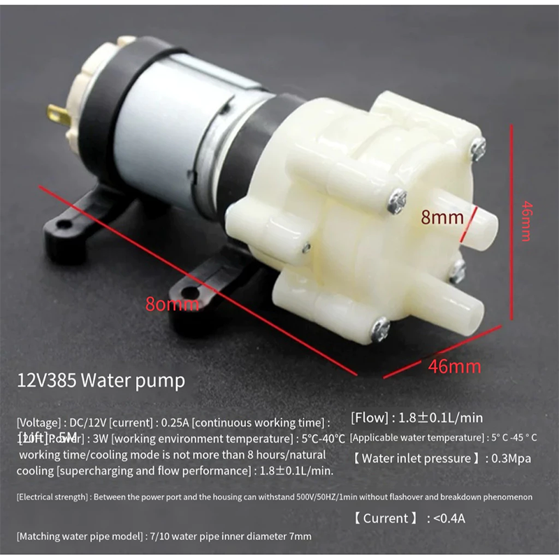 Water Pump 385 12V Dc Water Pumping Motor Mini Water Pump Machine For ...