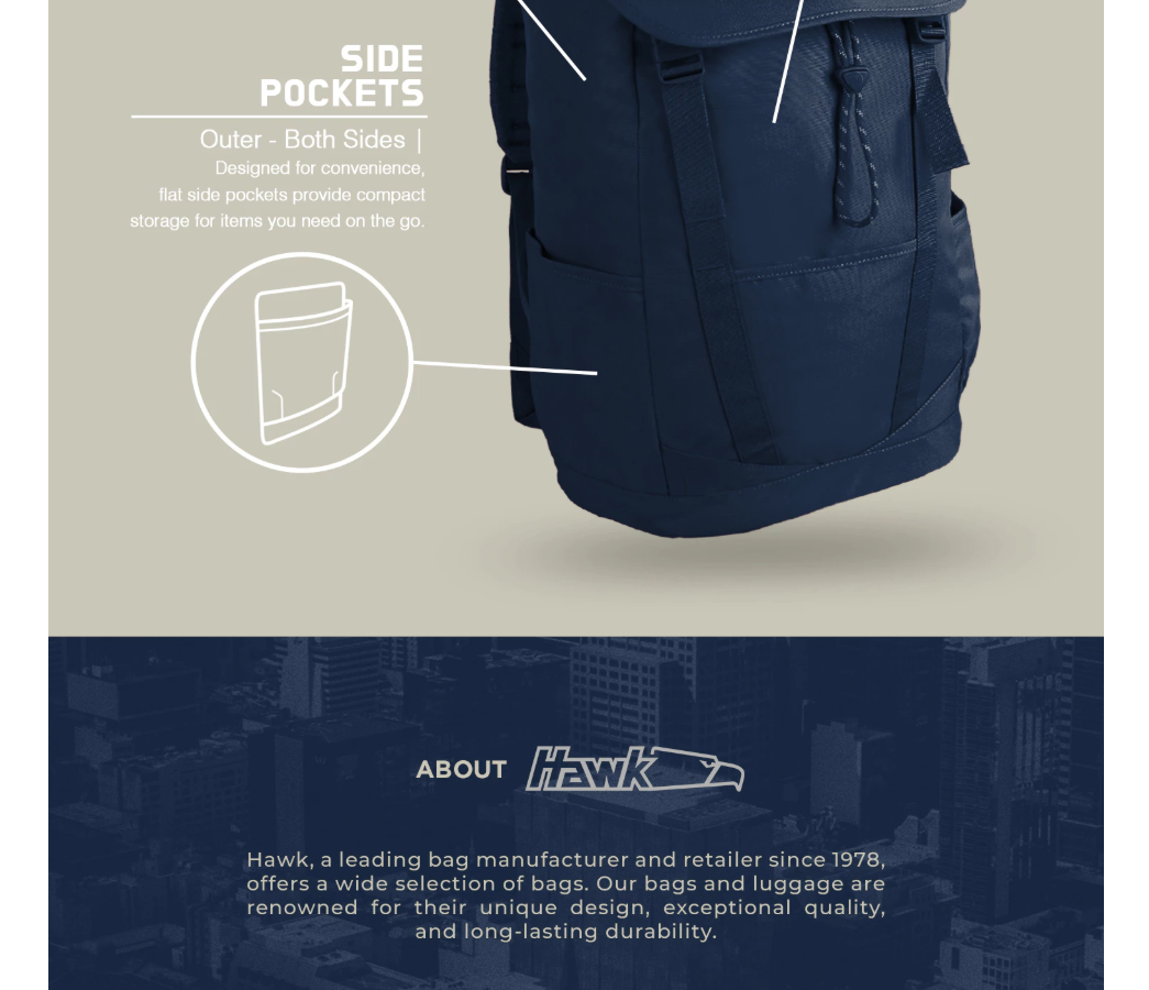 [Back to School Mega Sale!!!] Hawk 5913 MEDIUM Lifestyle Backpack with ...