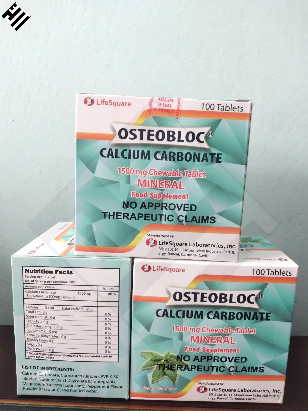 OSTEOBLOC CALCIUM CARBONATE 1500 MG CHEWABLE TABLE MINERAL FOOD ...
