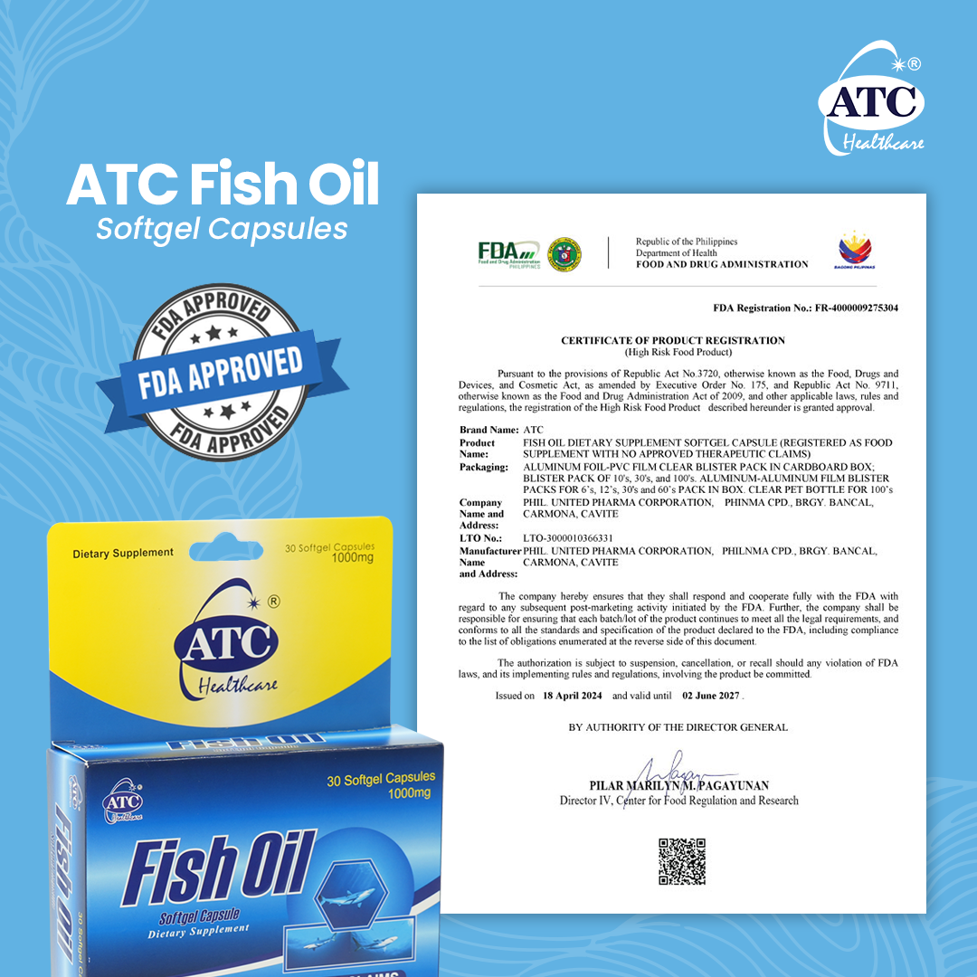 ATC Fish Oil 30's Omega 3 Health Supplements High Purity Soft Capsules ...