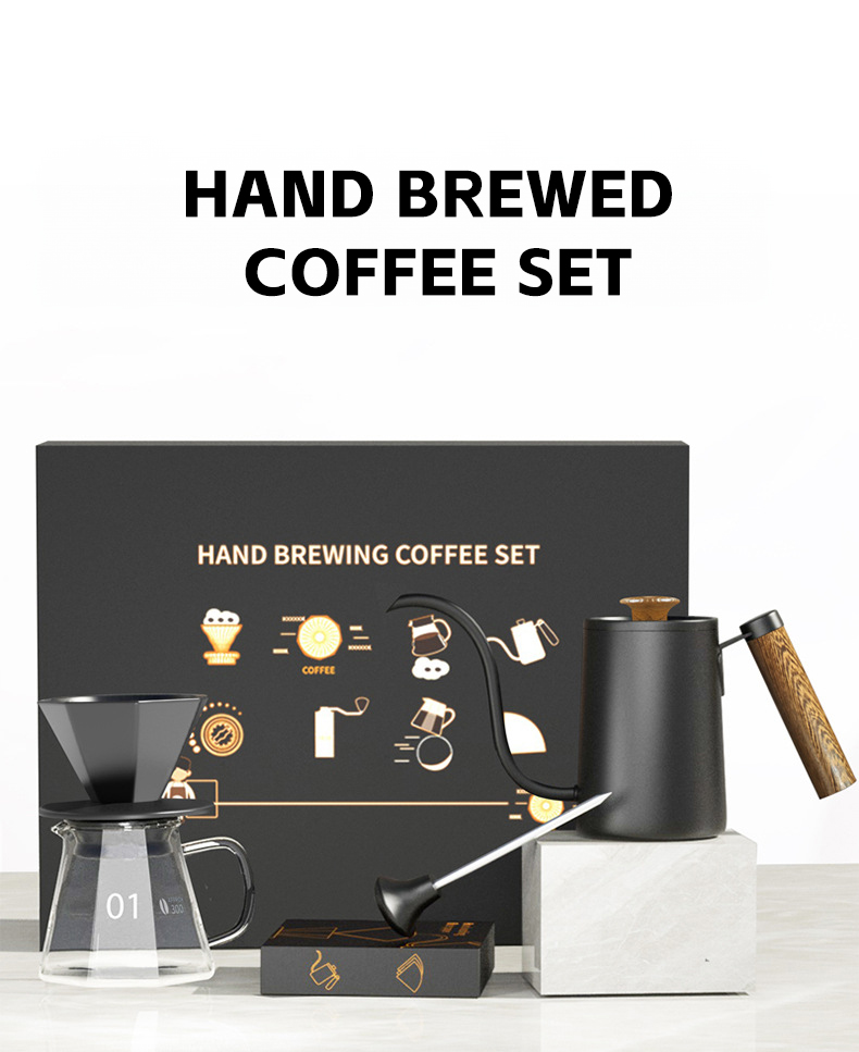 NIBU Home Pour-over Coffee Gift Box | Octagonal Kettle Set | 5-Piece ...