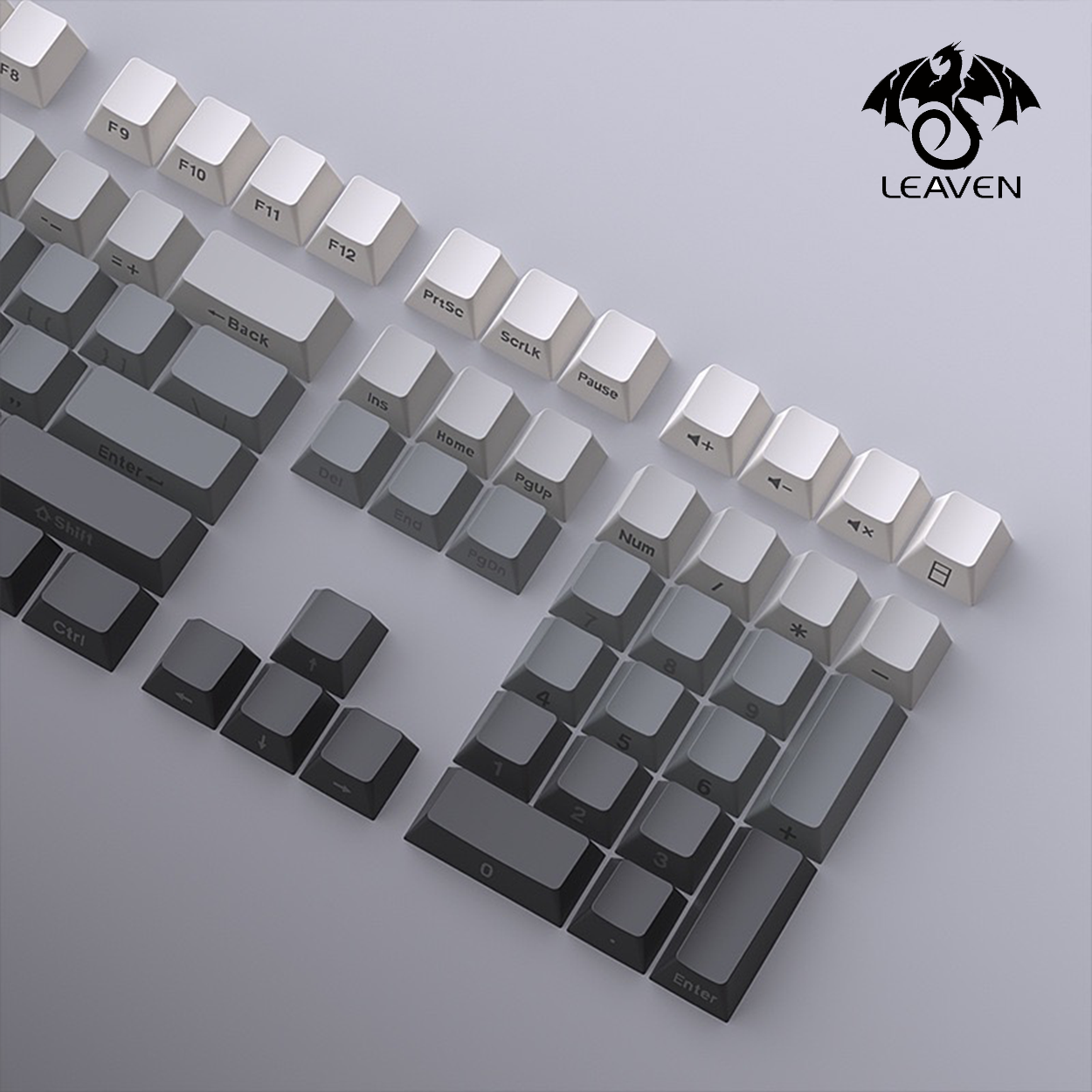 Leaven 134 Keys Gradient Side Carving PBT Two Color Injection Molding ...