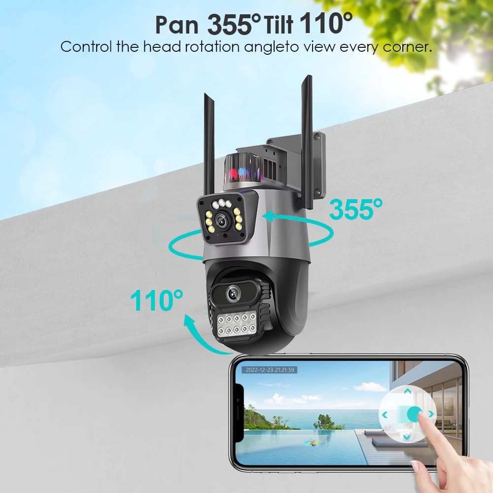 Tapo CCTV Camera Outdoor Waterproof 360 Dual Lens WIFI Wireless Two-Way ...