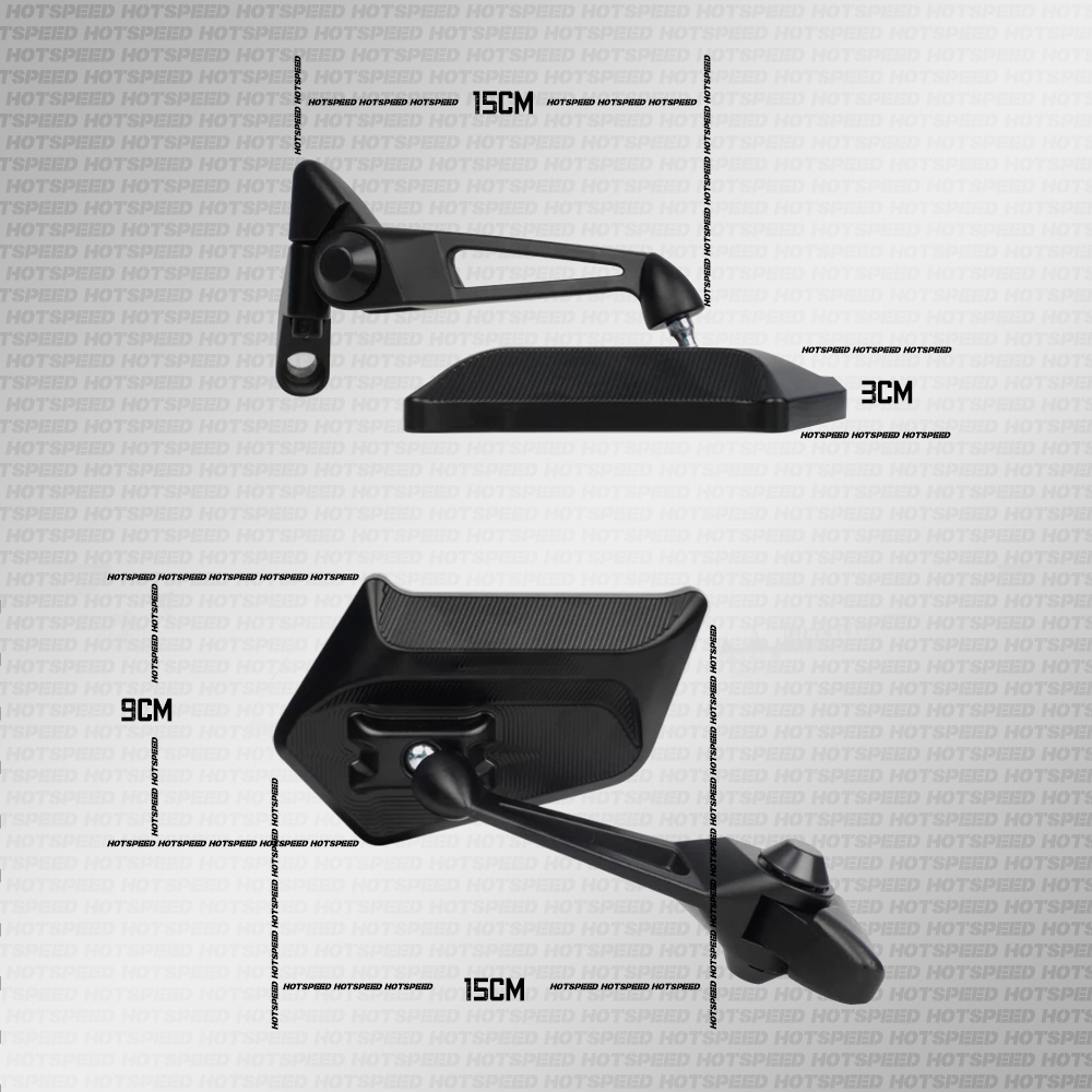 HOTSPEED Street King Side Mirror Heavy Duty 360° Rotation Full Alloy ...