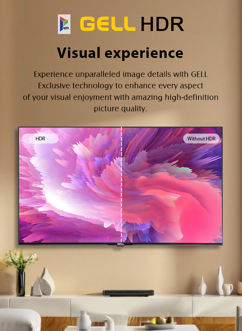 GELL 43 Inch Smart TV Android 50 Inch LED TV 43 Inch Flat Screen TV ...