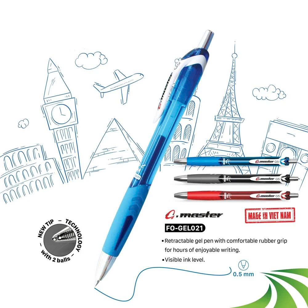 FlexOffice G-Master Gel Pen 0.5mm - 6pcs/box12 pcs - 3 Colors - FO ...