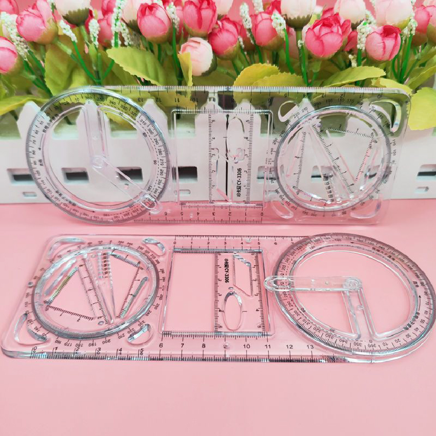 Transparent Multifunctional Mathematics Geometric Drawing Ruler for ...