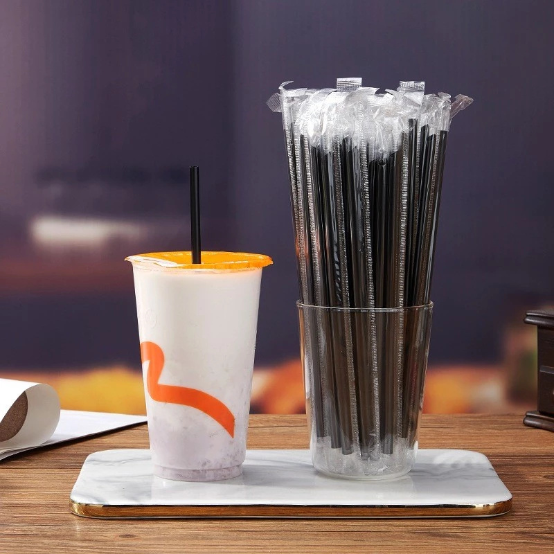 100/200Pcs丨Plastic Straw Disposable（19/23cm）Transparent Boba Straws ...