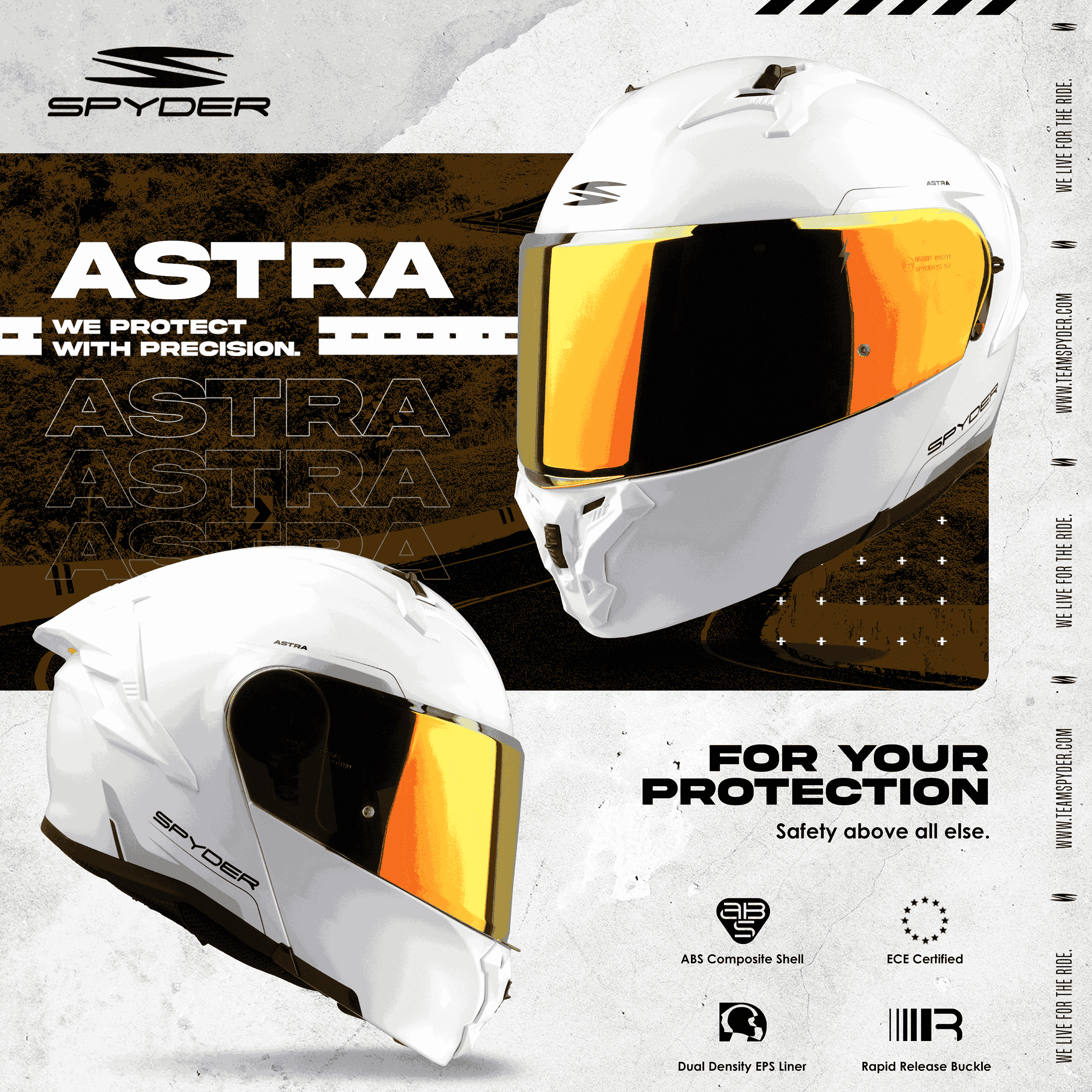 Spyder ASTRA PD S0 V2 Modular Dual Visor Motorcycle Helmet | ECE ...