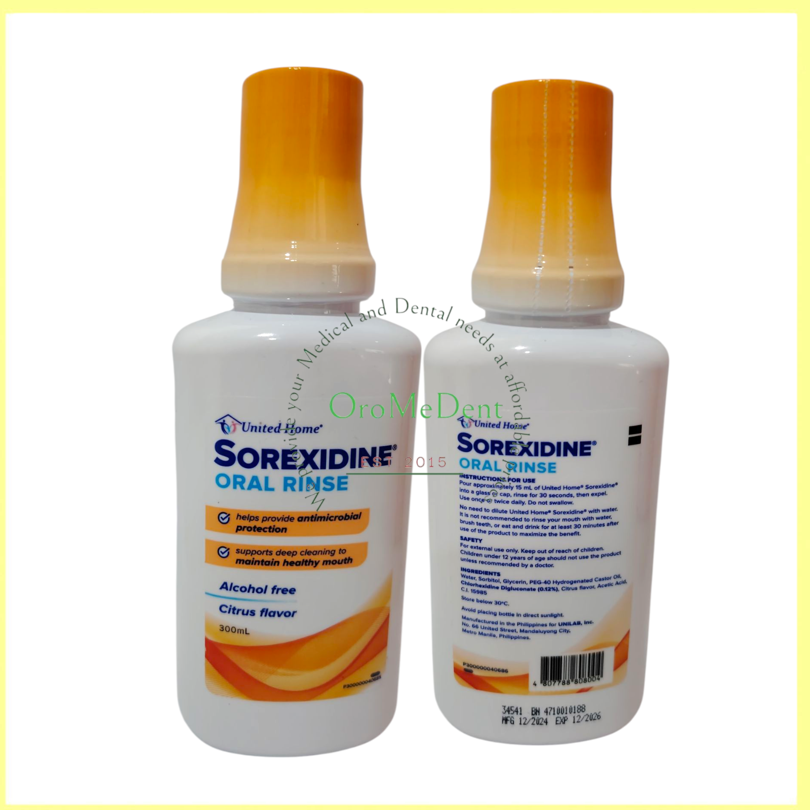 Sorexidine Oral Rinse 300ml Alcohol Free Citrus Flavor-Unilab United ...