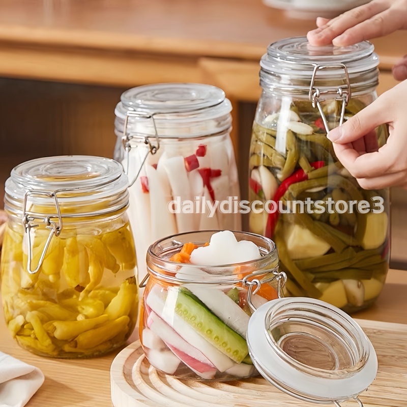 COD Glass Jar with Airtight Lid Leak-Proof 500ml-1500ml Kitchen Storage ...