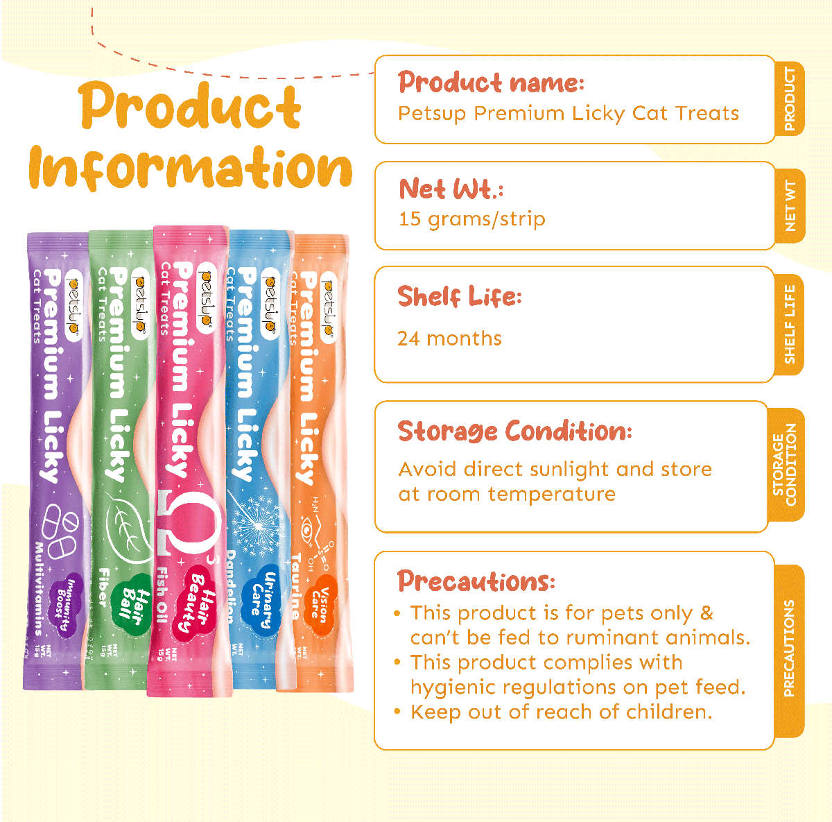 Petsup Cat Wet Food Cat Premium Licky Treats Fish Oil Hairball Urinary ...