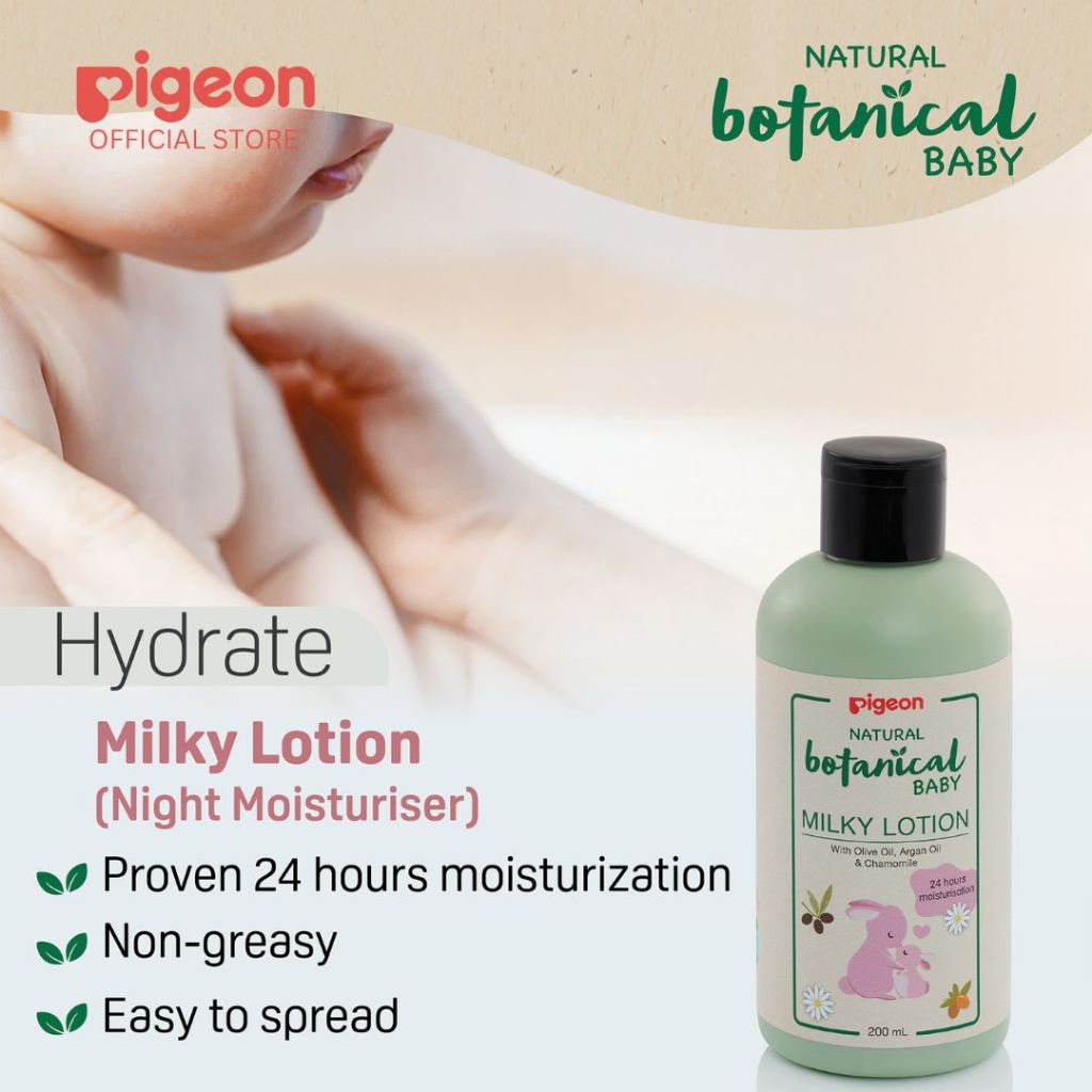 Pigeon Official Natural Botanical Baby Milky Lotion 200ml - 24H ...