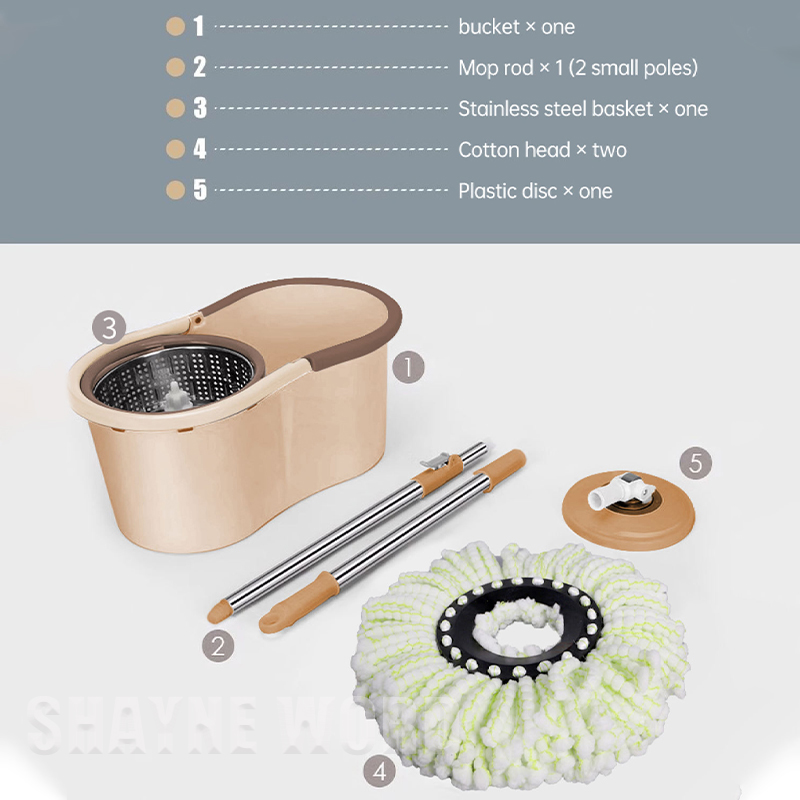 SHAYNE Spin Mop with Spinner and Bucket 360 Easy Rotating Magic Tornado ...