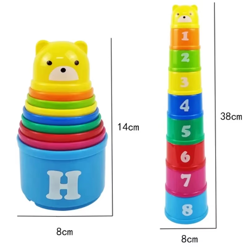Foldind Stack Cup Tower Toy Kid Brain Response Battle Fold Cup Hand ...