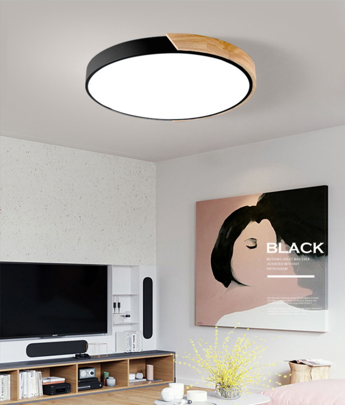 Modern LED Tri Color ceiling light Bedroom ceiling lamp Remote control ...
