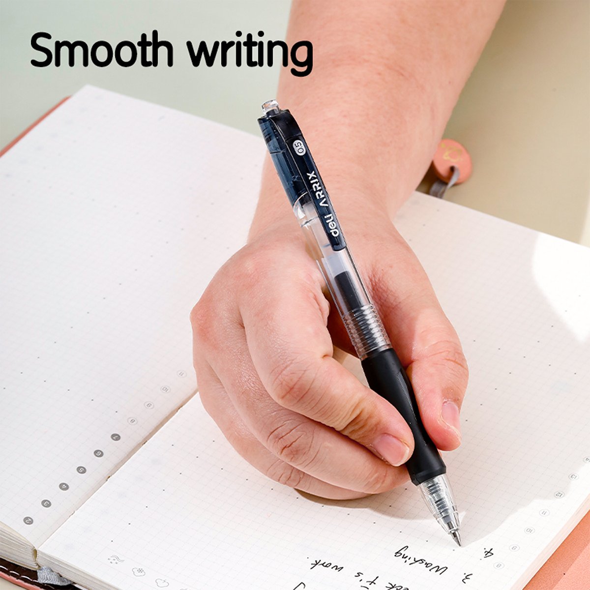 Deli EG08-BK Arrix Bullet Tip Gel Pen 0.5mm Black Soft Grip Sets 12pcs ...