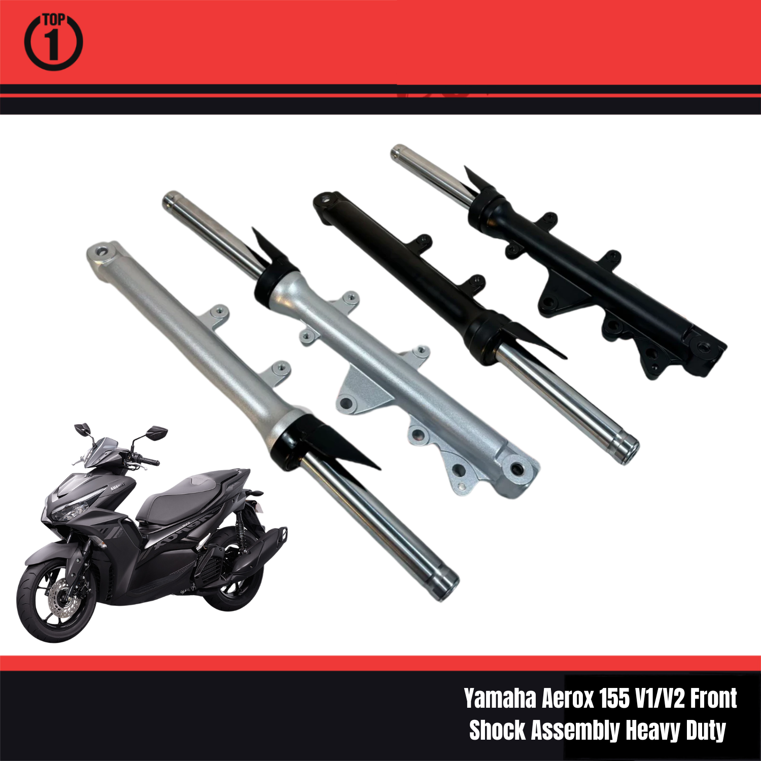 TOP1 RACING Yamaha Aerox 155 V1/V2 Heavy Duty Front Shock Absorber ...