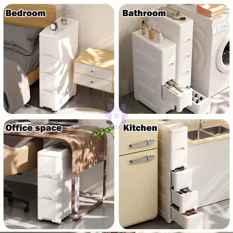 HOTJOY Slim Drawer Organizer Storage Kitchen Cabinet Organizer Plastic ...