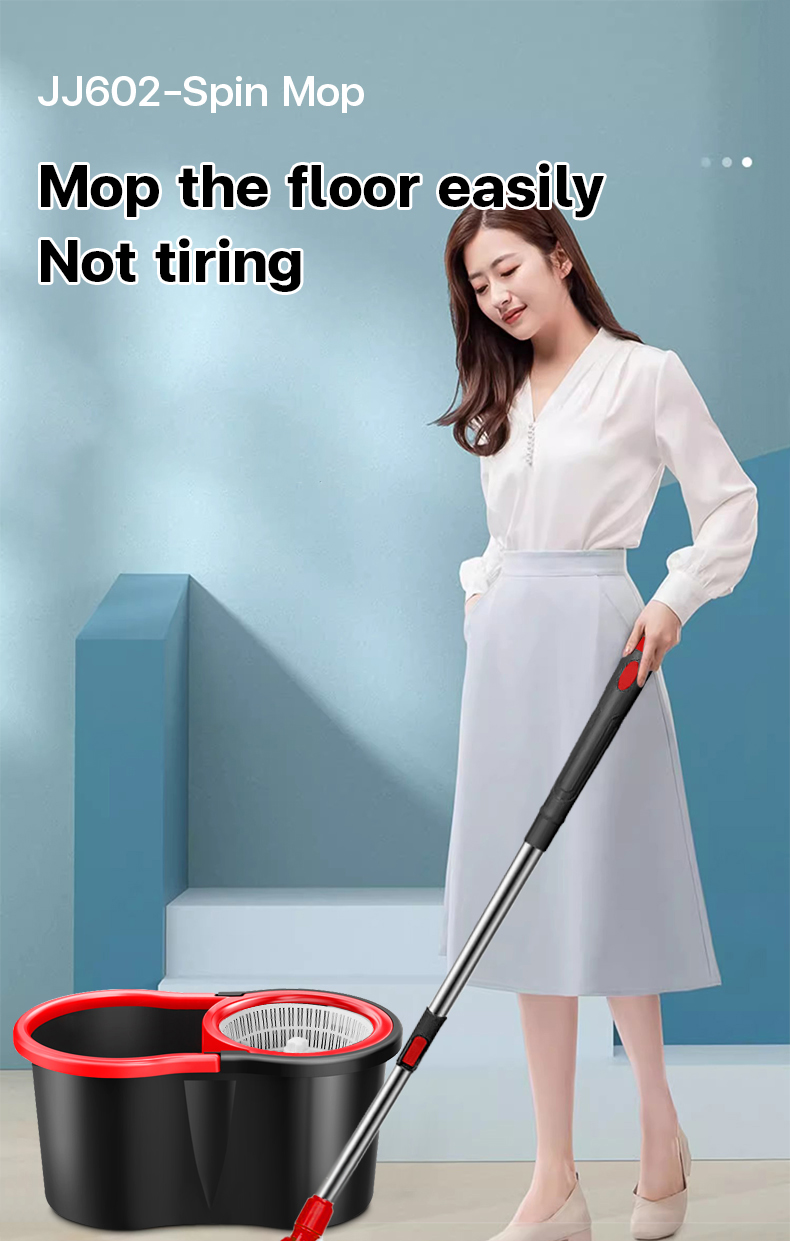 Mop with spinner Rorating Squeeze Flat Mop with bucket Map Mop for ...