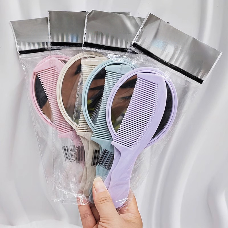 Hairdresser Comb Mirror Set Portable Comb Mirror Integrated Cute Girl ...