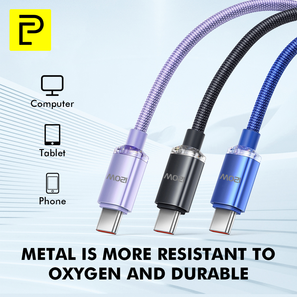 Popcorn USB C to USB C Cable, 120W Braided and Dirt-Free Type C Fast ...