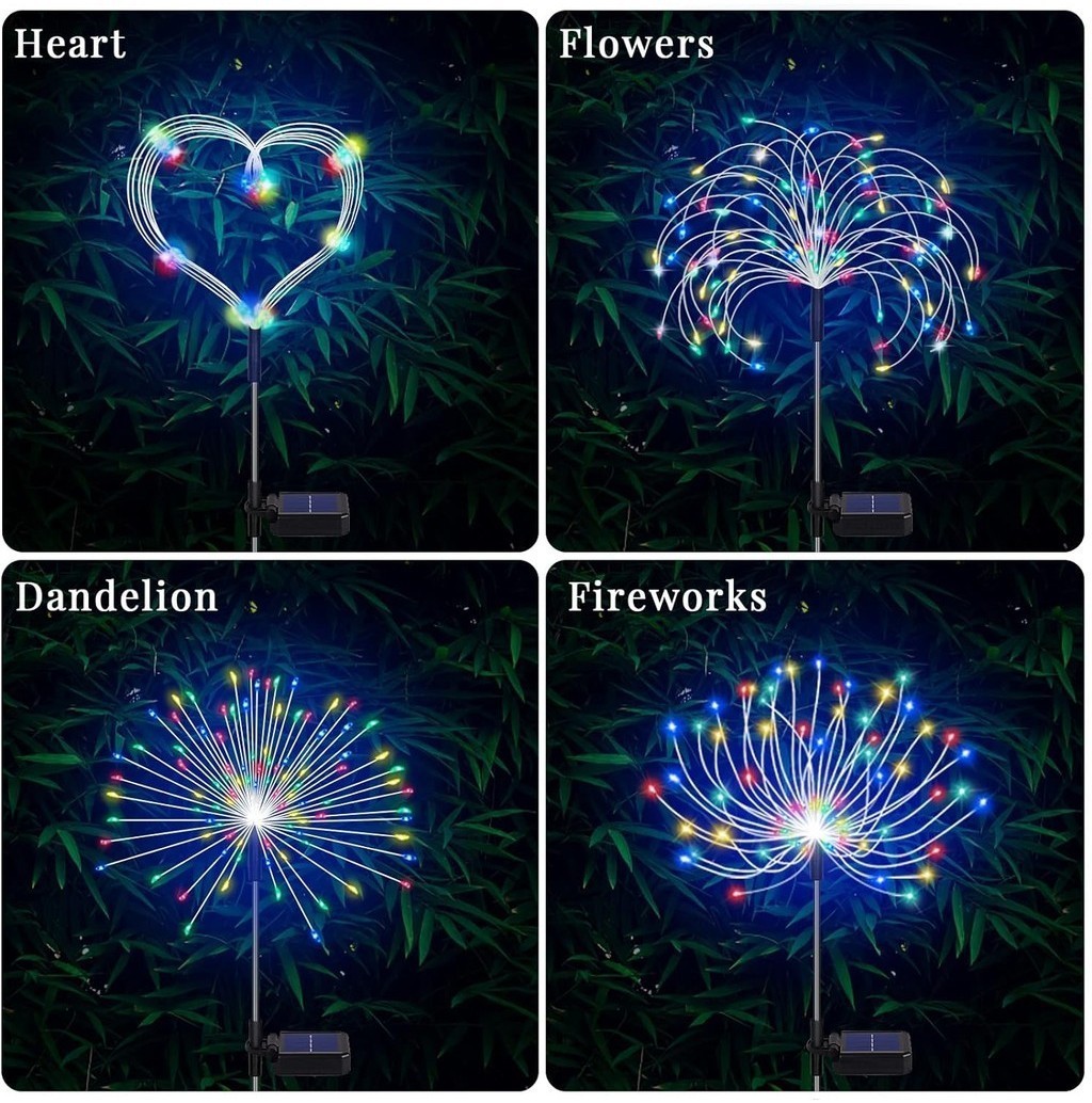 GoldStar Colorful Solar Firework Light Christmas Decorations Solar ...