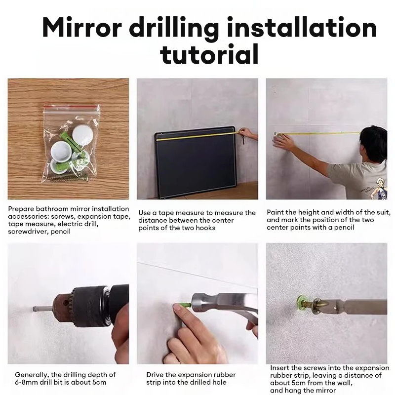 Nordic bathroom mirror Toilet mirror Wall hanging bathroom mirror ...