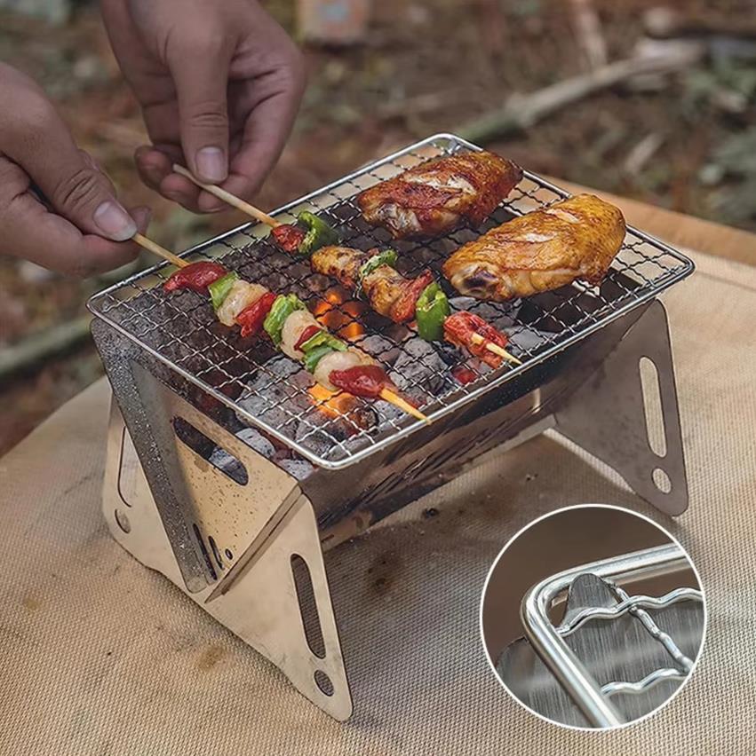 Mini Outdoor Griller Portable Stainless Grill Pits Foldable BBQ Grill ...