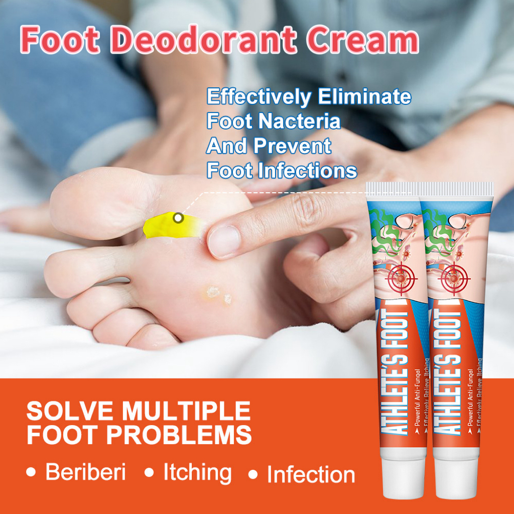 Foot Anti-fungal Athlete's Foot Cream Deodorant Cream Anti-Itch Odor Removing Beriberi Ointment ...