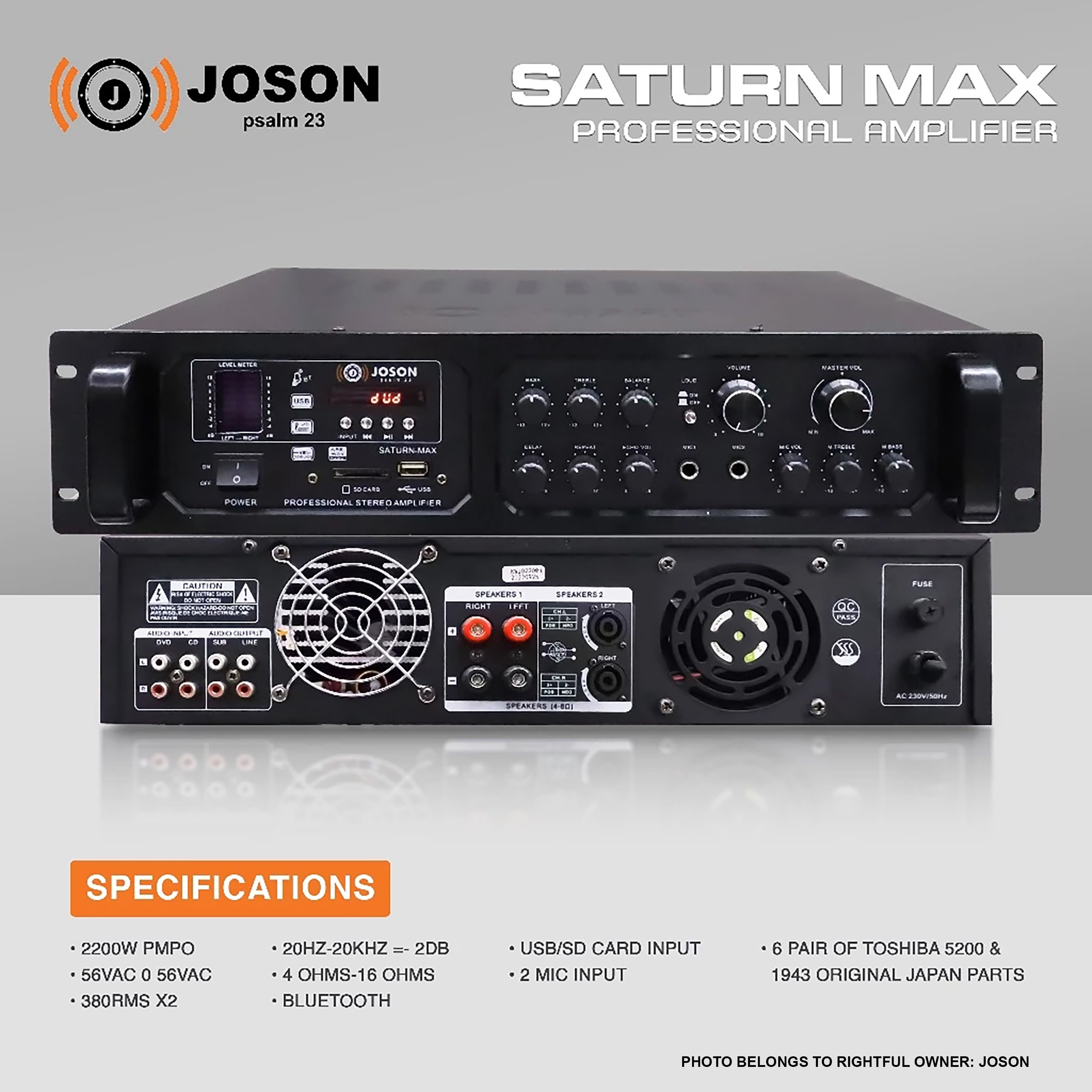 Joson by Winland SATURN MAX 2000W x 2 Integrated Professional Amplifier ...