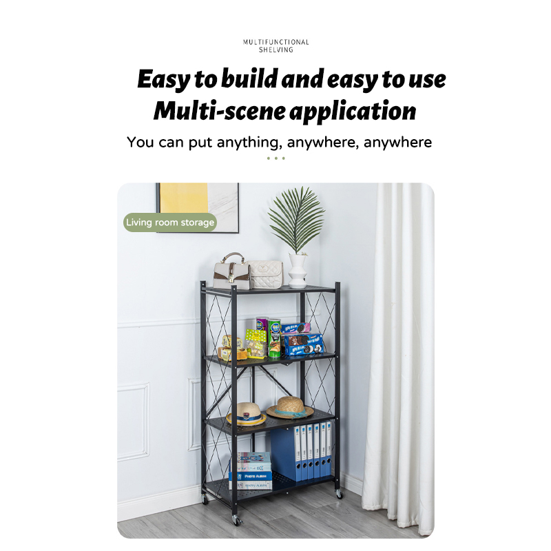 Foldable Kitchen Rack organizer Multifunction Foldable Metal Rack ...